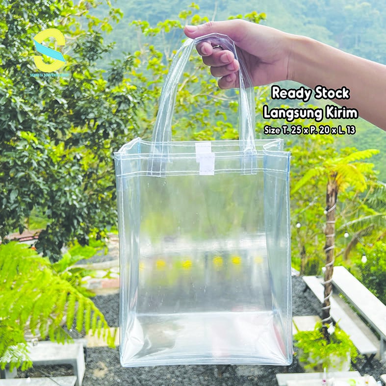 Jual Tas Tenteng Mika Transparant Premium Varian size tas hampers ...