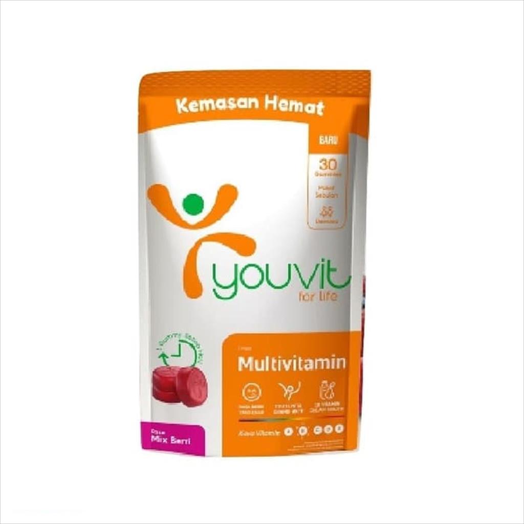 Jual YOUVIT Multivitamin Dewasa Mix Berri Pouch isi 30 pcs | Shopee ...