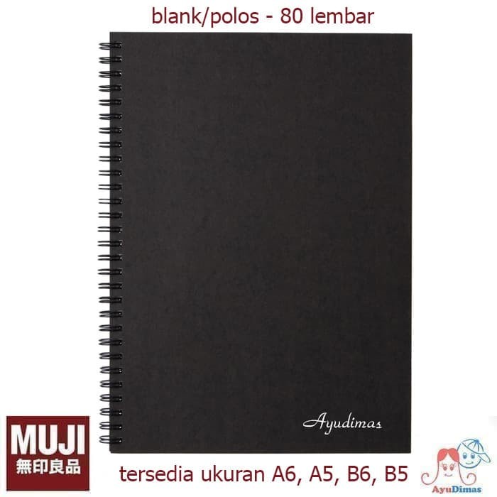 Jual Note Muji Double Ringed Blank Notebook - Polos - 80 Lembar - Buku ...