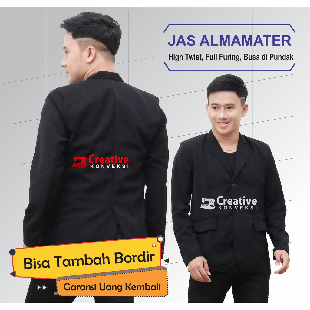 Jual (BISA COD) Jas almamater Hitam Polos Jas Nikah, Jas Formal Jas ...