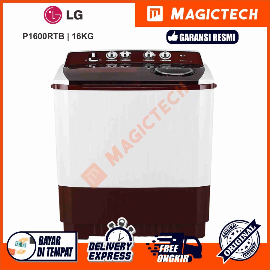 Jual MESIN CUCI LG 16 KG P1600RTB 2 TABUNG MANUAL - MERAH | Shopee ...