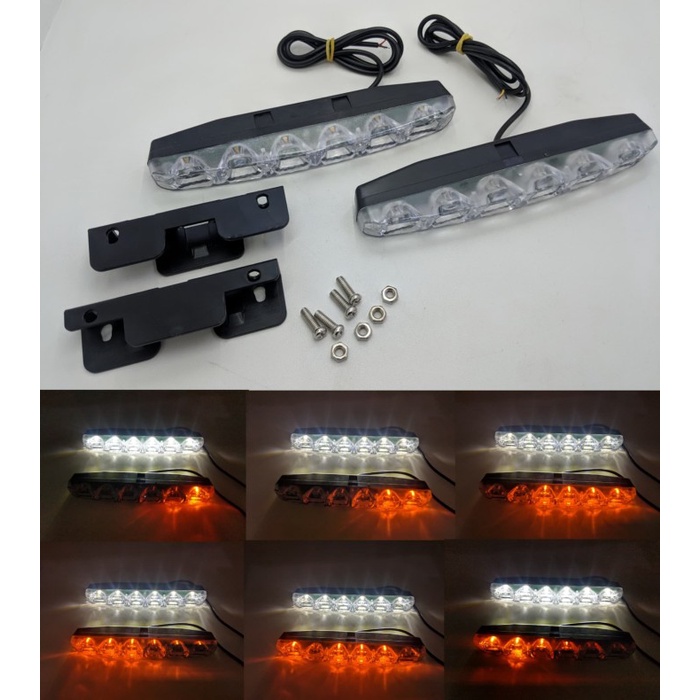 Jual LAMPU LED DRL BUMPER GRILL MOBIL SEN RUNNING BERJALAN 2 WARNA ...
