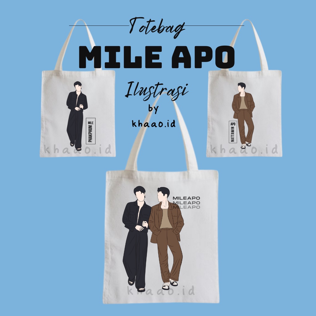 Jual Totebag tote bag mileapo biblebuild jeffbarcode Ilustrasi thai actor kinnporsche vegaspete ...