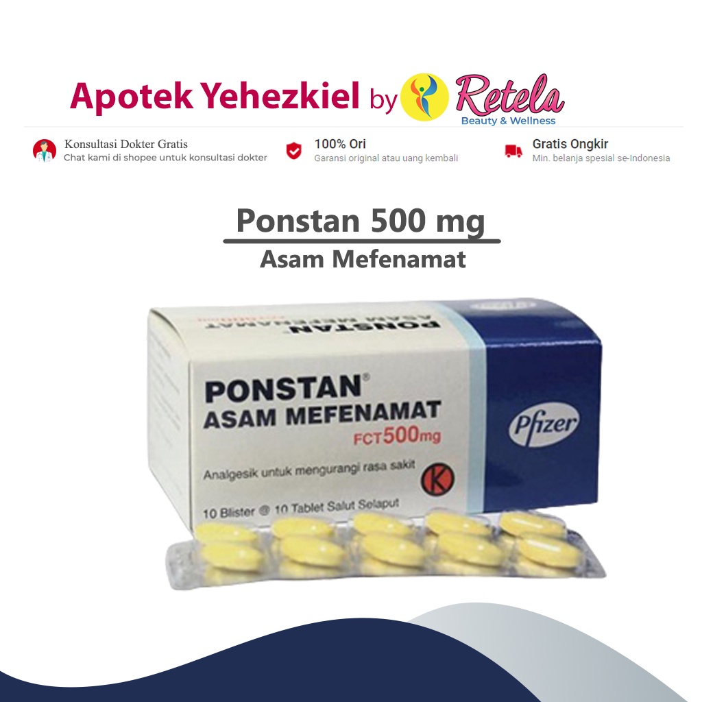 Jual PONSTAN 500MG 1 STRIP 10 TABLET | Shopee Indonesia