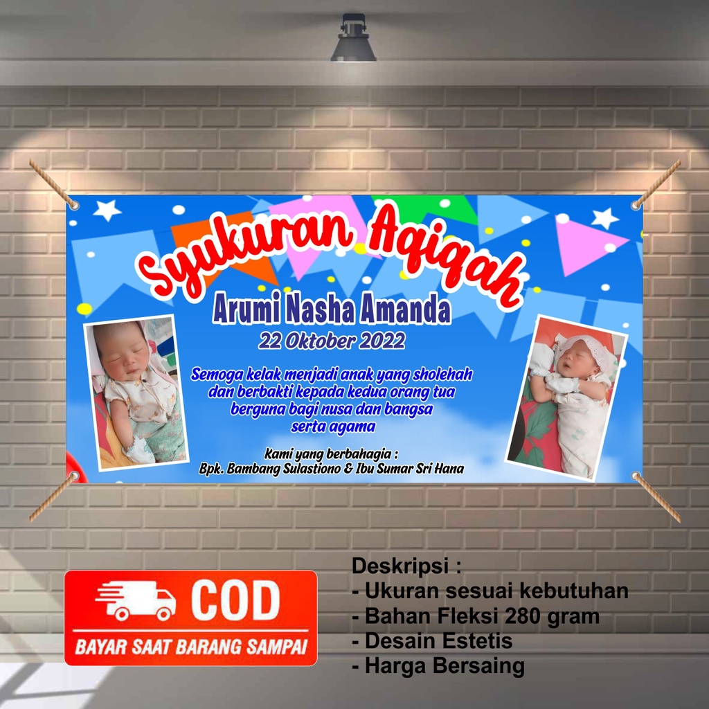 Jual Banner / Backdrop Aqiqah Anak Custom | Gratis Desain | desain ...