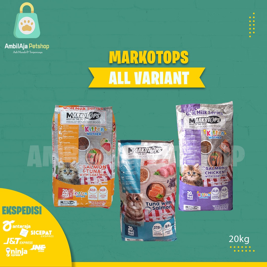 Jual Makanan kucing kering Markotops 20kg adult Dry food (Grab gosend ...
