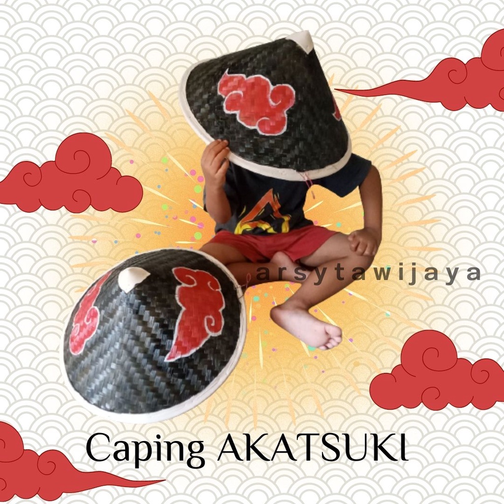 Jual CAPING AKATSUKI - TOPI CAPING BAMBU - TOPI HOKAGE NARUTO - TOPI ...