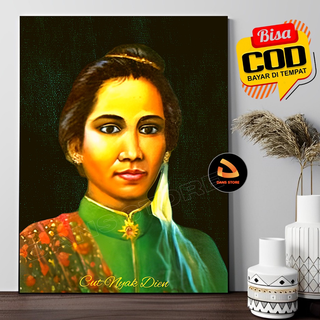 Jual Poster Lukisan Cut Nyak Dien Pahlawan Nasional Hiasan Dinding ...