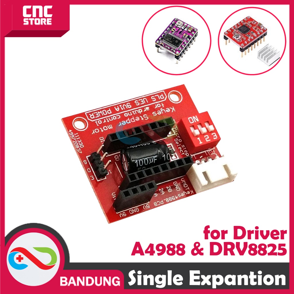 Jual EXPANSION BOARD SINGLE 3D PRINTER A4988 DRV8825 STEPPER MOTOR ...