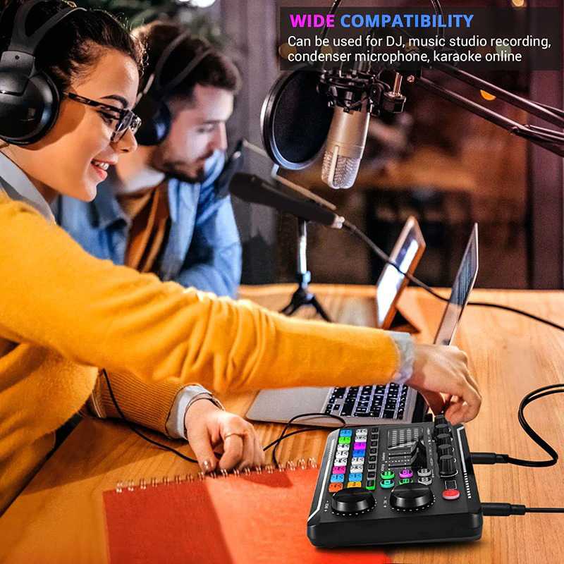 Jual ORIGINAL Pro Audio Bluetooth Mixer Sound Card Live Broadcast ...