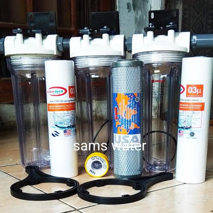 Jual Filter Air Sumur / Pdam 3 Tabung 10" Nanotec Bening | Shopee Indonesia
