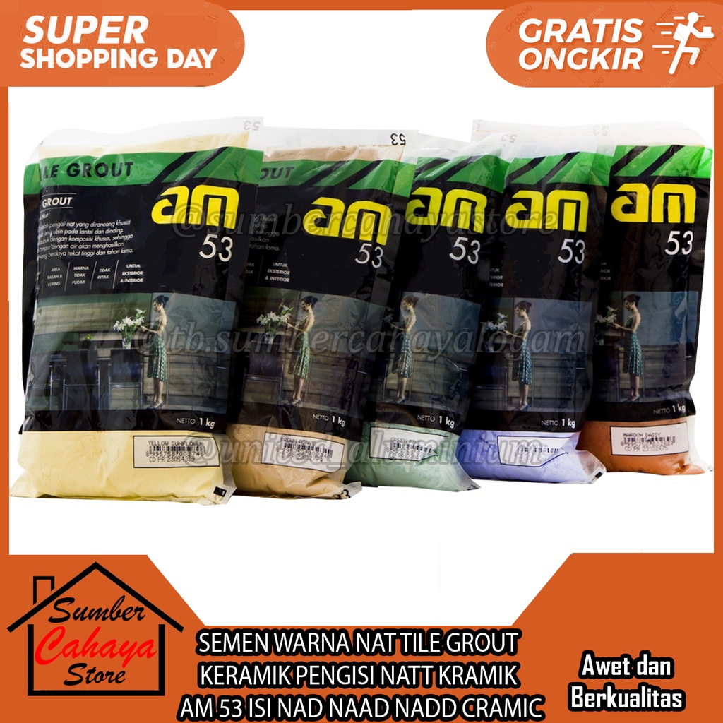 Jual SEMEN WARNA NAT TILE GROUT UK 1 KG KERAMIK PENGISI NATT KRAMIK AM ...