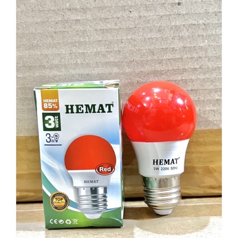 Jual Lampu LED Hemat 3w 3watt 3 watt Jumbo MERAH Super Terang HIAS ...