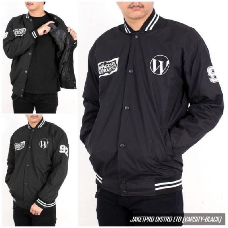 Jual Jaket Varsity Taslan Wankers Original Full Bordir - Hitam | Shopee ...