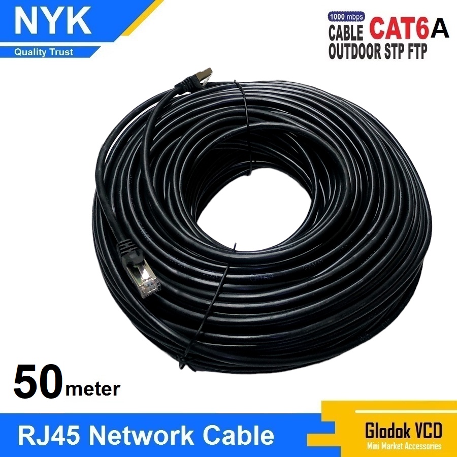 Jual NYK Kabel Lan FTP Cat6A 50M RJ45 Internet Ethernet Cable | Shopee Indonesia