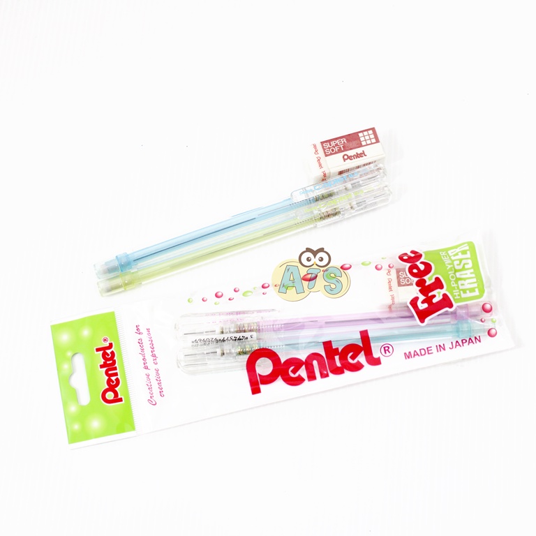 Jual Paket Pensil Mekanik Pentel Caplet 0.5 mm (2 pensil+1 eraser ...