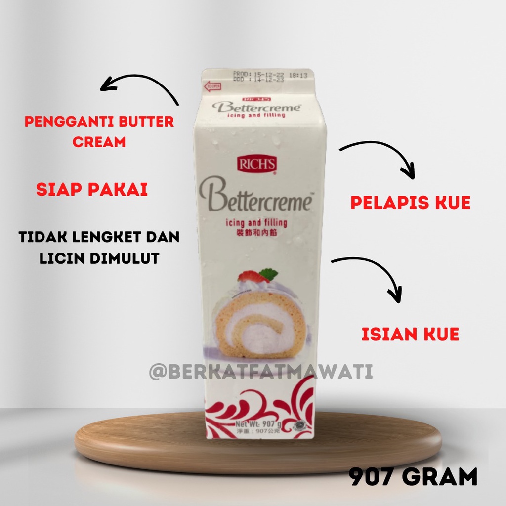 Jual RICH BETTER CREME KEMASAN 907 GRAM / BUTTER CREAM RICH | Shopee ...