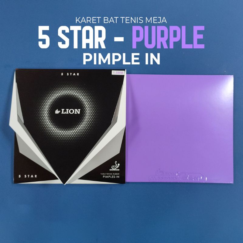 Jual KARET TENIS MEJA LION 5 STAR PURPLE ORIGINAL | Shopee Indonesia