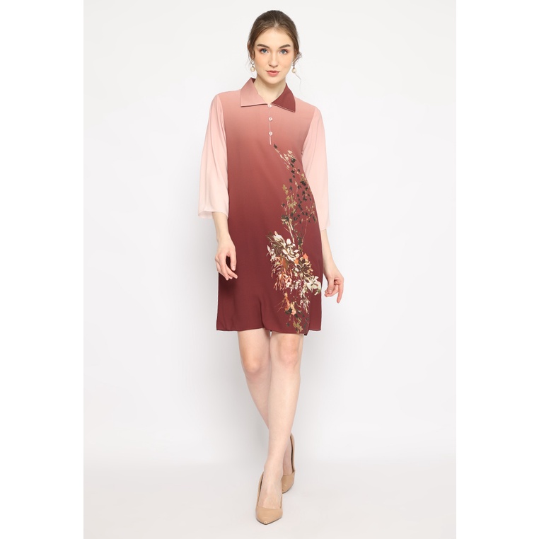 Jual Dress atau Tunic Cantik elegan Floral Mini Dress With Gradasi ...