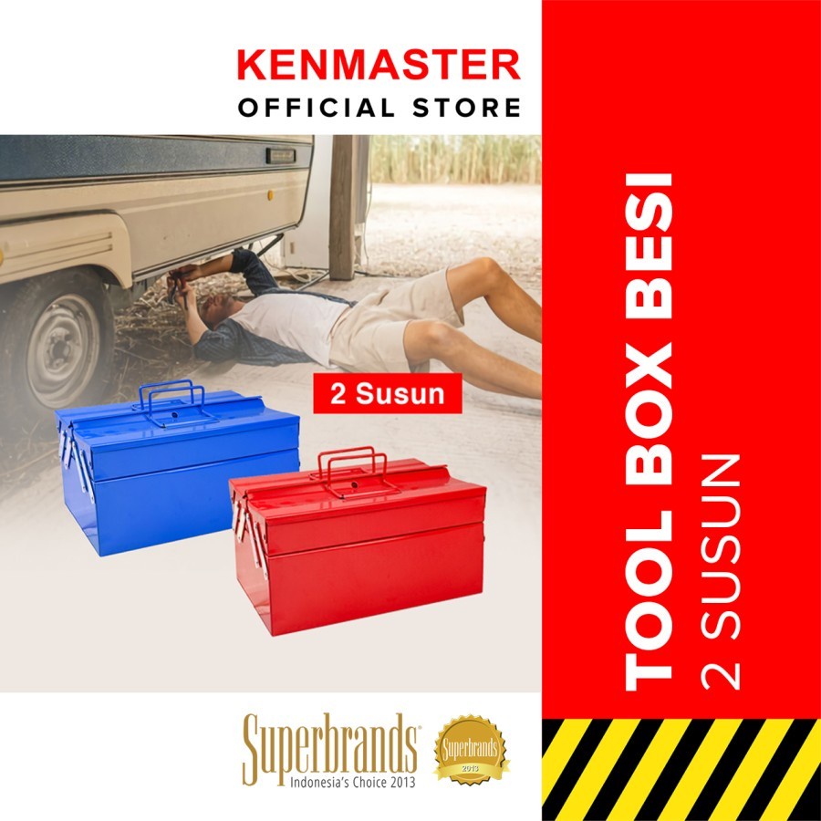 Jual Kenmaster TOOL BOX BESI 2 Susun Kotak perkakas merah biru | Shopee Indonesia