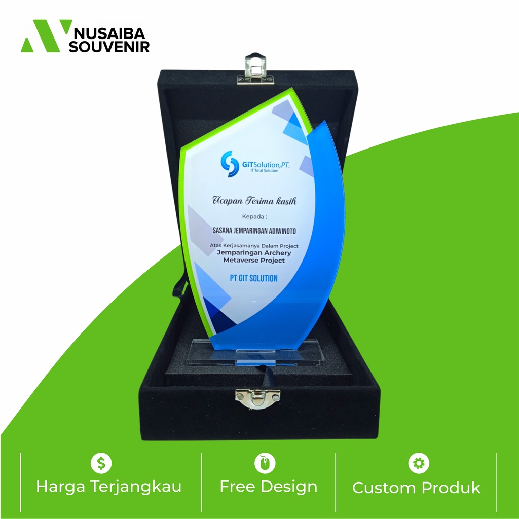 Jual Custom Plakat Akrilik + Box bludru Ketebalan 5mm Free Design ...