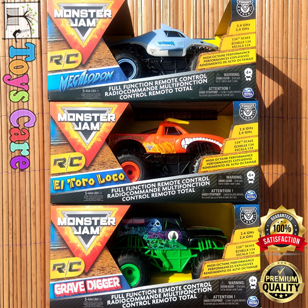 Jual MONSTER JAM RC FULL FUNCTION REMOTE CONTROL MEGALODON GRAVE DIGGER ...