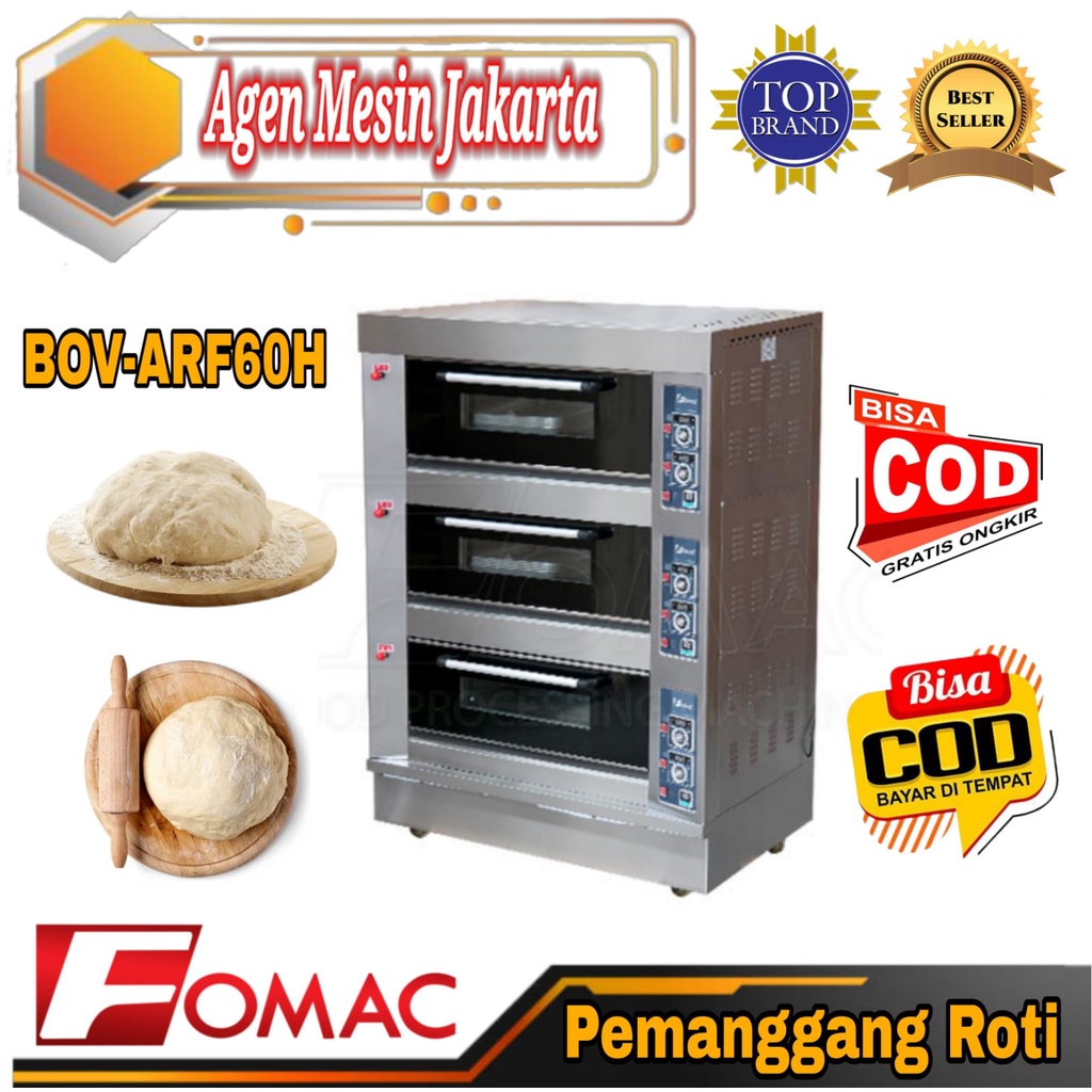 Jual Gas Oven Machine Mesin Pemanggang Adonan Roti BOV-ARF60H 3 Deck 6 ...