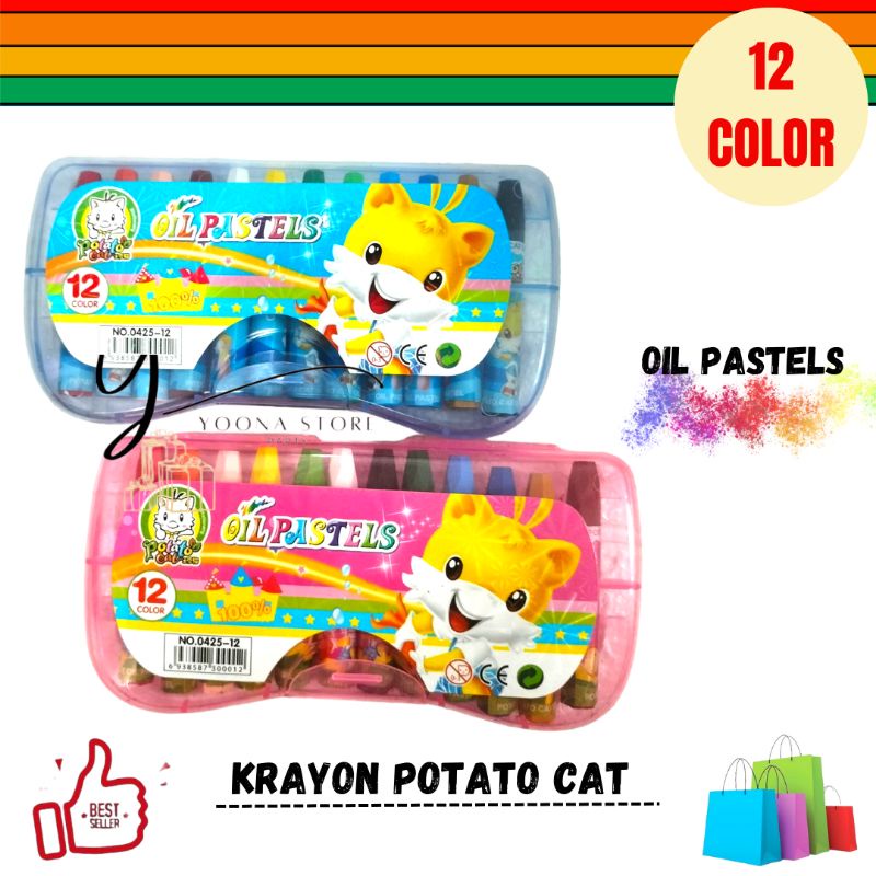 Jual Krayon Murah 12 Warna POTATO CAT -PCS | Shopee Indonesia