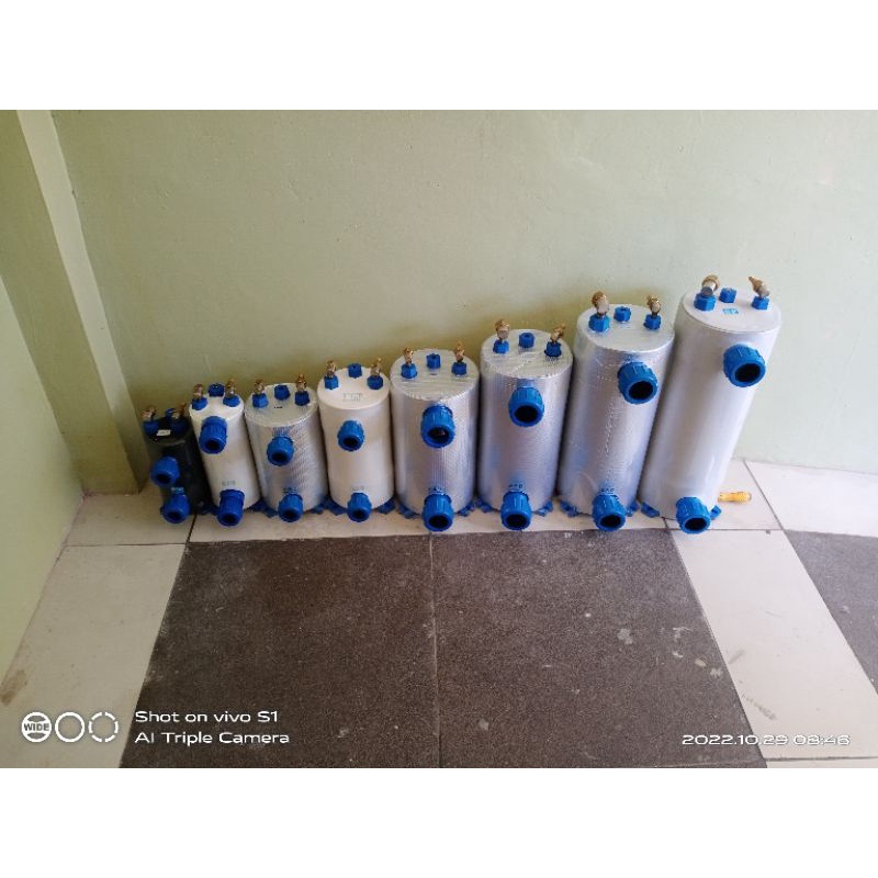 Jual evaporator coil tabung titanium 8 pk u/ air asin kimia asam ...