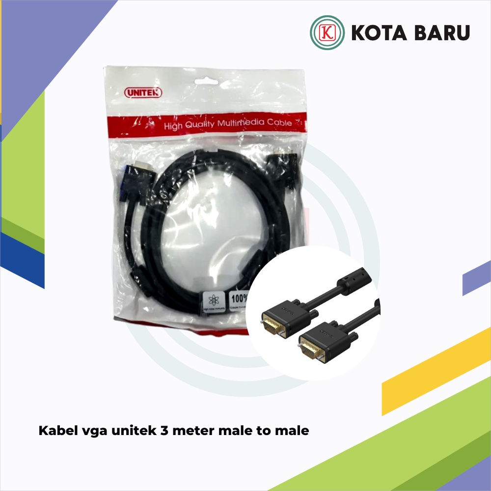 Jual Kabel Vga Unitek 3 Meter Male to Male | Shopee Indonesia