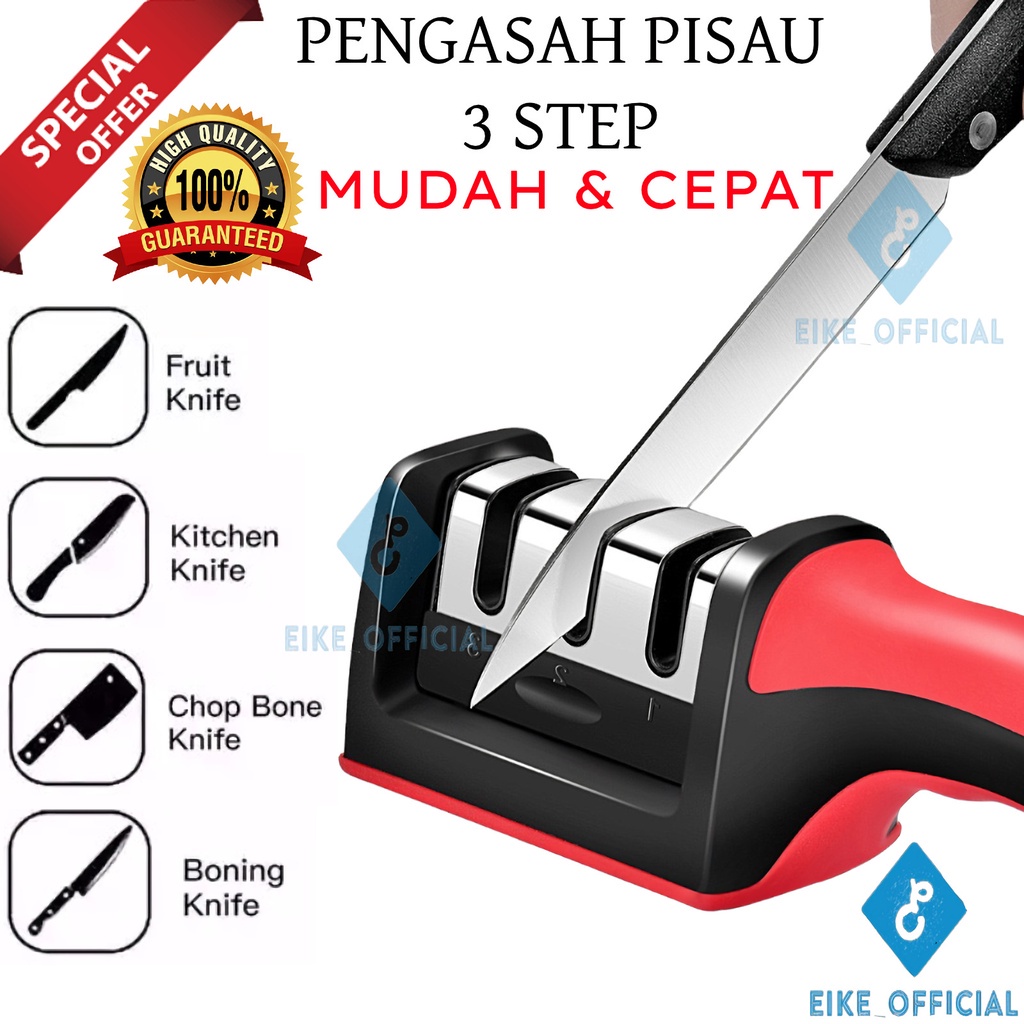 Jual [EIKE] PENGASAH PISAU DAN GUNTING 3 IN 1 / ALAT PENGASAH PISAU ...