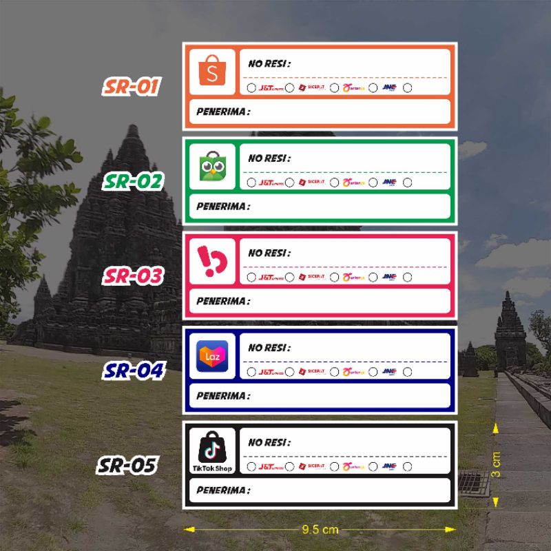 Jual Stiker Label Resi Pengiriman ukuran 9.5x3cm | Shopee Indonesia