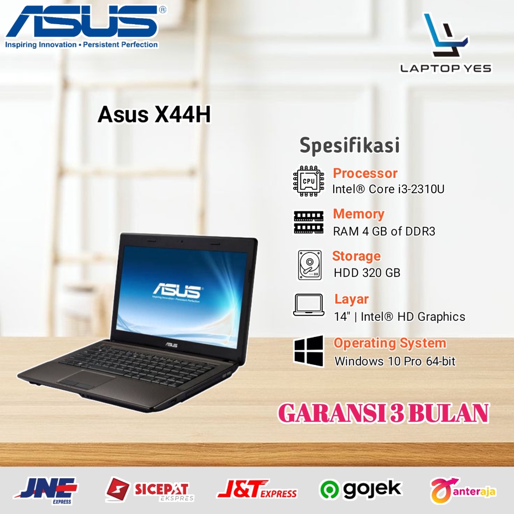 Jual Laptop Asus X44H Second Core i3 RAM 4 GB DDR3 HDD 320 GB ...