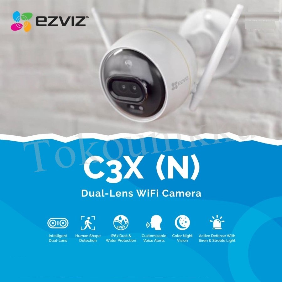 Jual Ezviz C3X Dual lens IP Camera Outdoor Built in AI Color Night Vision | Shopee Indonesia