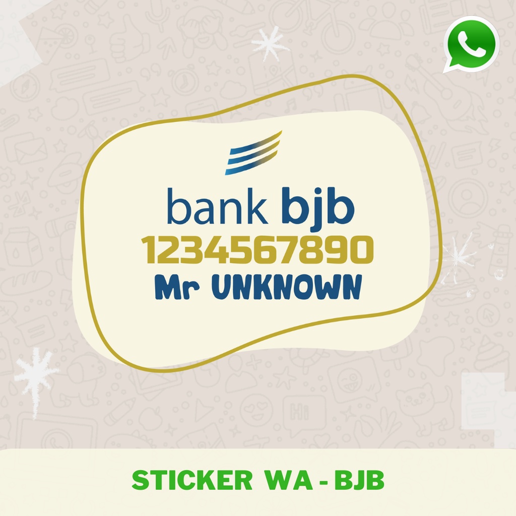 Jual STICKER WA / WHATS APP NOMOR REKENING - DESAIN 2 | Shopee Indonesia