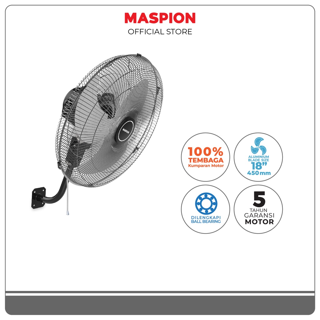 Jual Maspion Power Wall Fan Kipas Angin Dinding 18 Inch PW-455 W ...