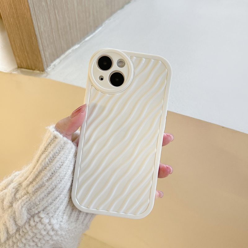 Jual Case iPhone Light Beige Wave 3D Texture for iPhone X XR 11 11 Pro ...
