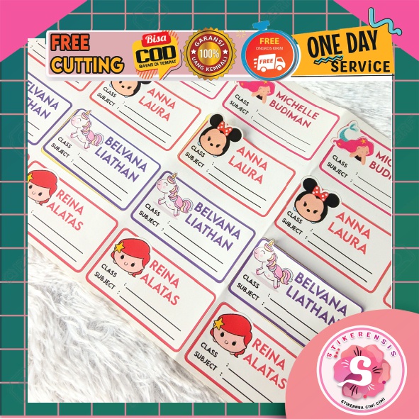 Jual Stiker Nama Anak Label Buku Custom Sticker Anak Sekolah | Shopee ...