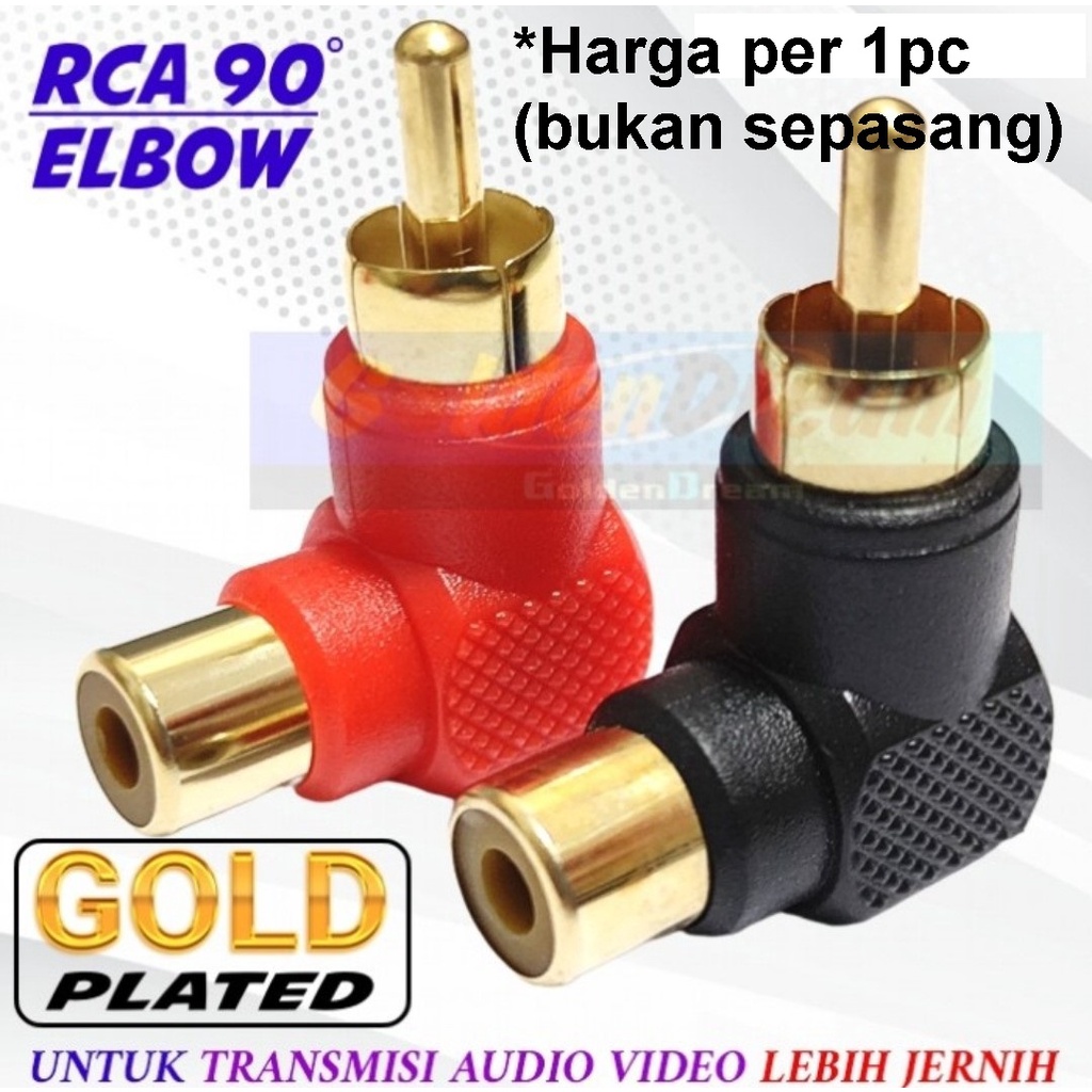 Jual Jack RCA male to female L connector jek konektor audio speaker ...