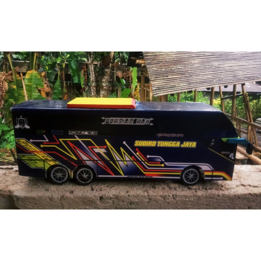 Jual (FULL TELOLET) Miniatur Bus Double STJ DRAKA Indah ukuran Besar 45cm ( HARGA PROMO ...