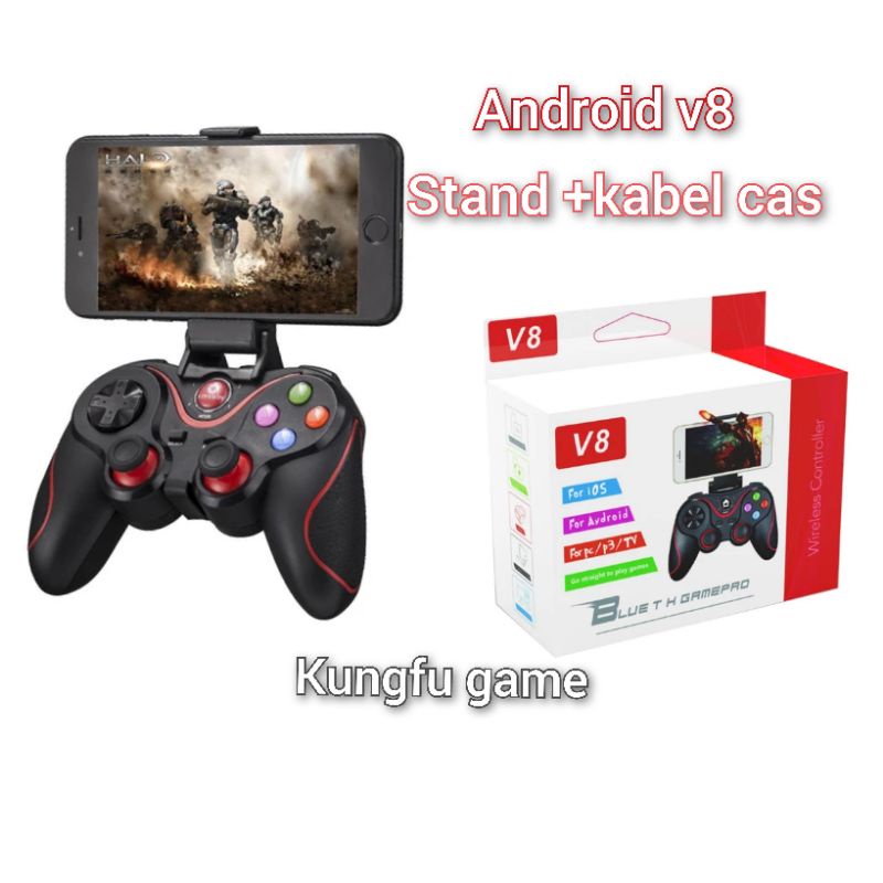 Jual GAMEPAD ANDROID 2.4 G V8 +HOLDER PC. ANDROID.PS3 WIRELESS | Shopee ...