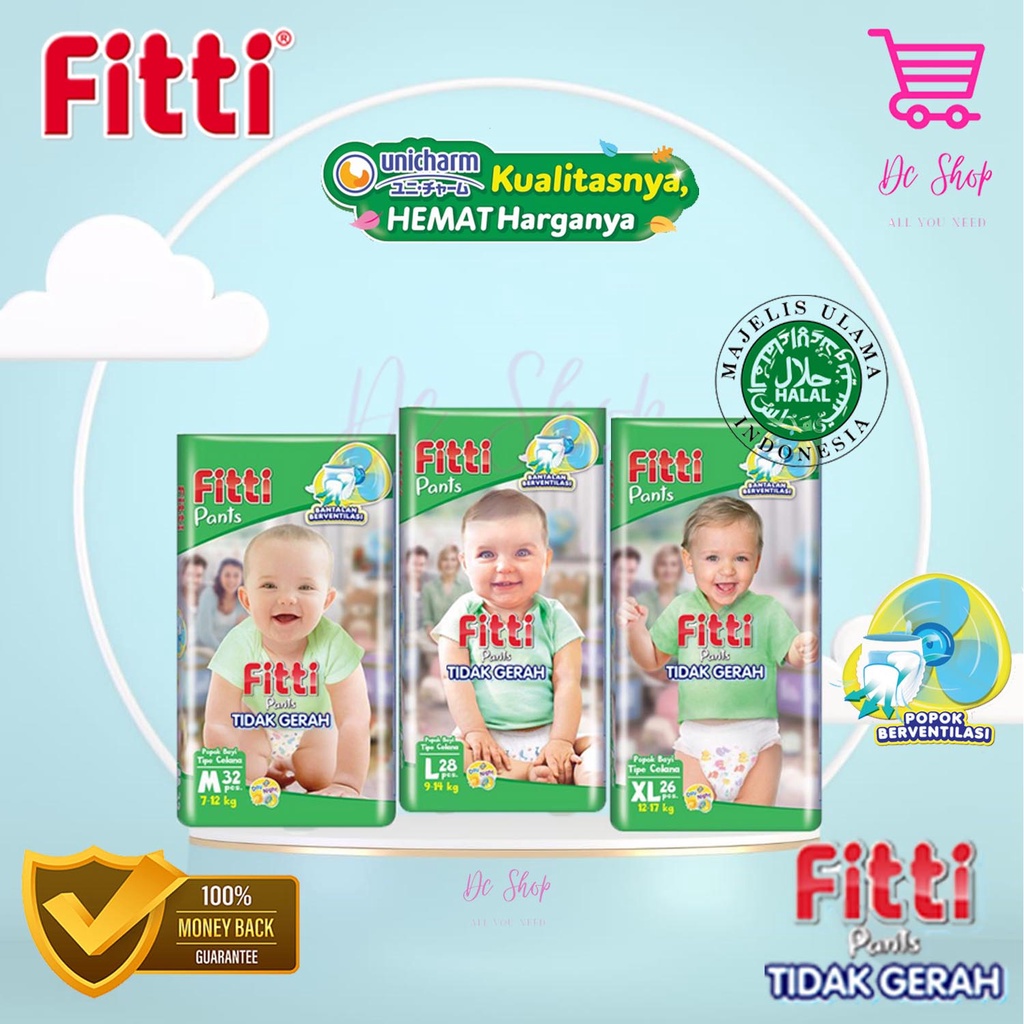 Jual Fitti Pants Popok Celana M32 L28 XL26/Popok Bayi Diapers/Popok ...