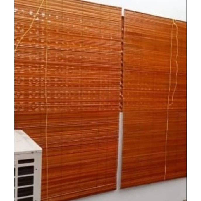 Jual tirai bambu sawit krey ukuran 250 x 250cm plus tali penggung kerekan ring | Shopee Indonesia