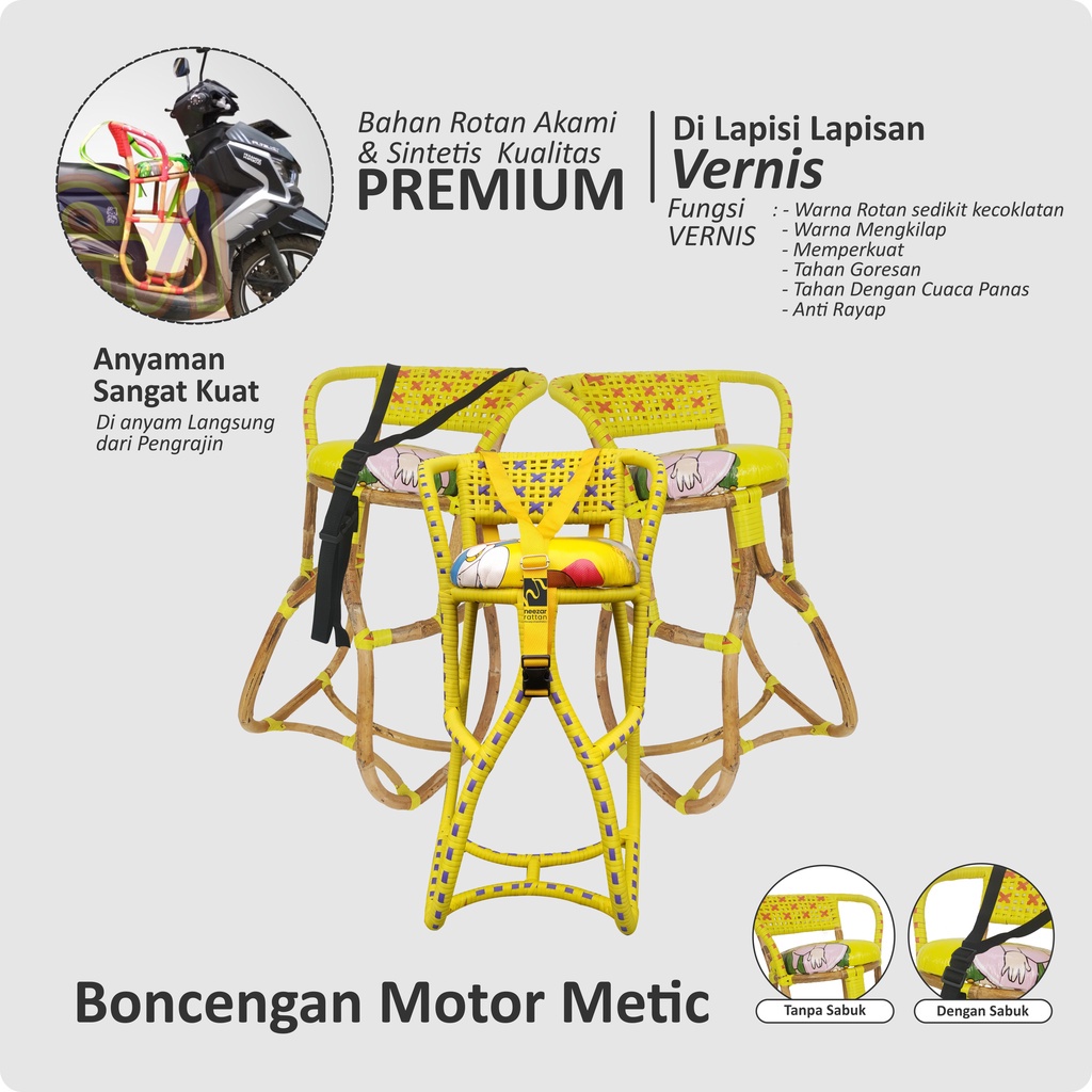 Jual [ COD ] Kursi Boncengan Motor Matic Rotan FULL ANYAM/LILIT TANPA ...
