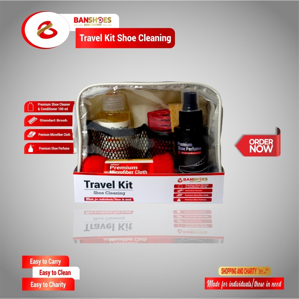 Jual Travel Kit Shoe Cleaning Paket Mini Siap Cuci Sepatu Serbaguna ...