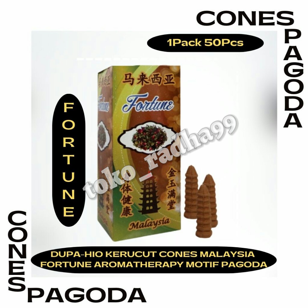 Jual Dupa/Hio Cones/Kerucut Pagoda Malaysia Fortune Aromatherapy 1Pack ...