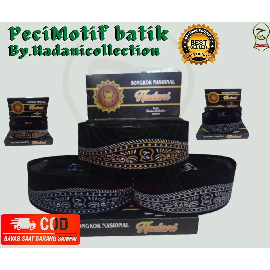 Jual Peci LUKIS BATIK Exclusive Songkok Nasional Kopyah Hitam Polos ...