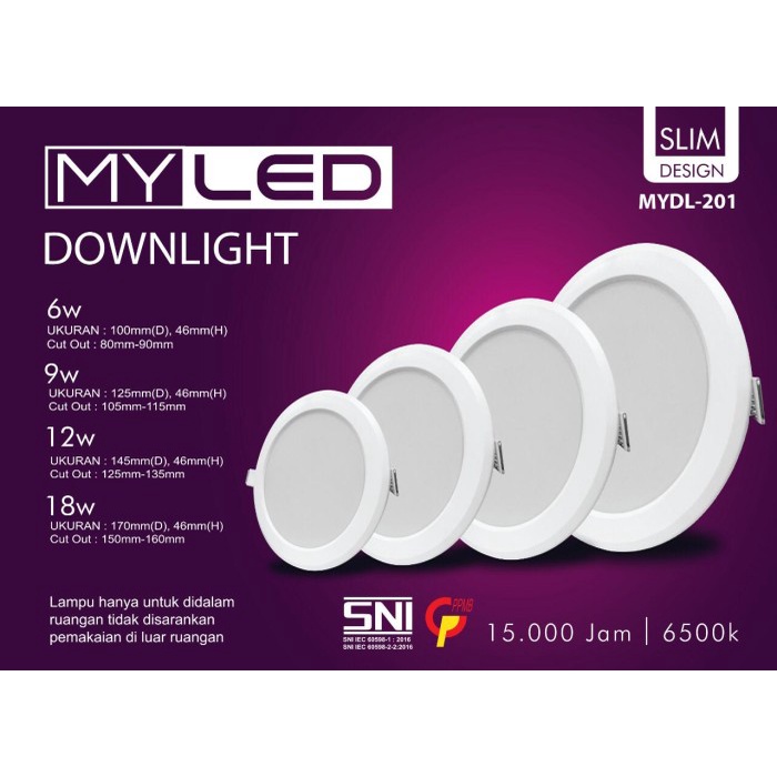 Jual MYLED Lampu Downlight LED Inbow 9 Watt | Shopee Indonesia