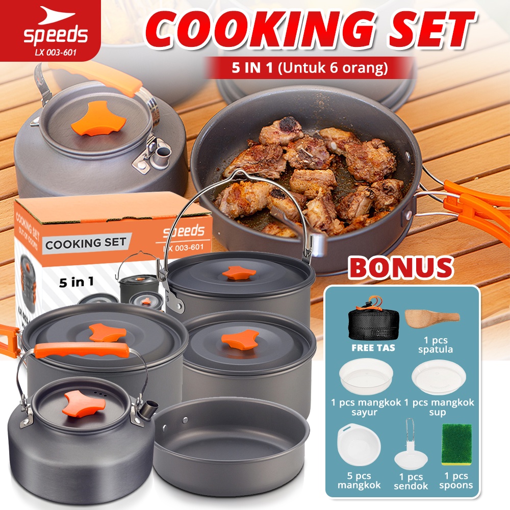 Jual SPEEDS Alat Masak Camping 5in1 6 Orang Piknik Portable Serbaguna ...