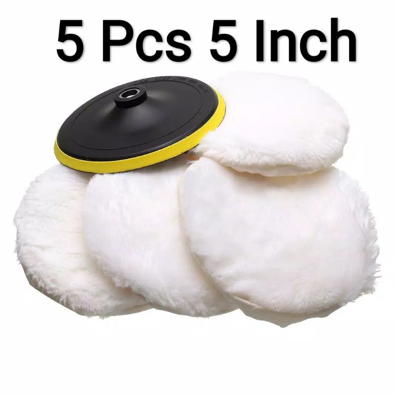 Jual Set Wol Alat Poles Body Motor Mobil 5 Pcs 5 Inch 125mm Buffing ...